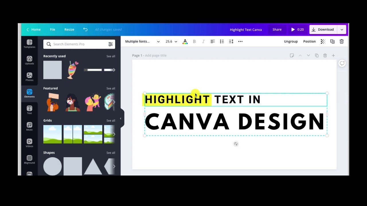 How To Highlight Text In Canva & Canva App: Fast 1 Minute Guide – Designers – Choice